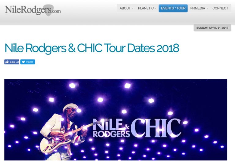 Nile Rodgers & CHIC on Tour and Playing Festivals Through Summer 2018